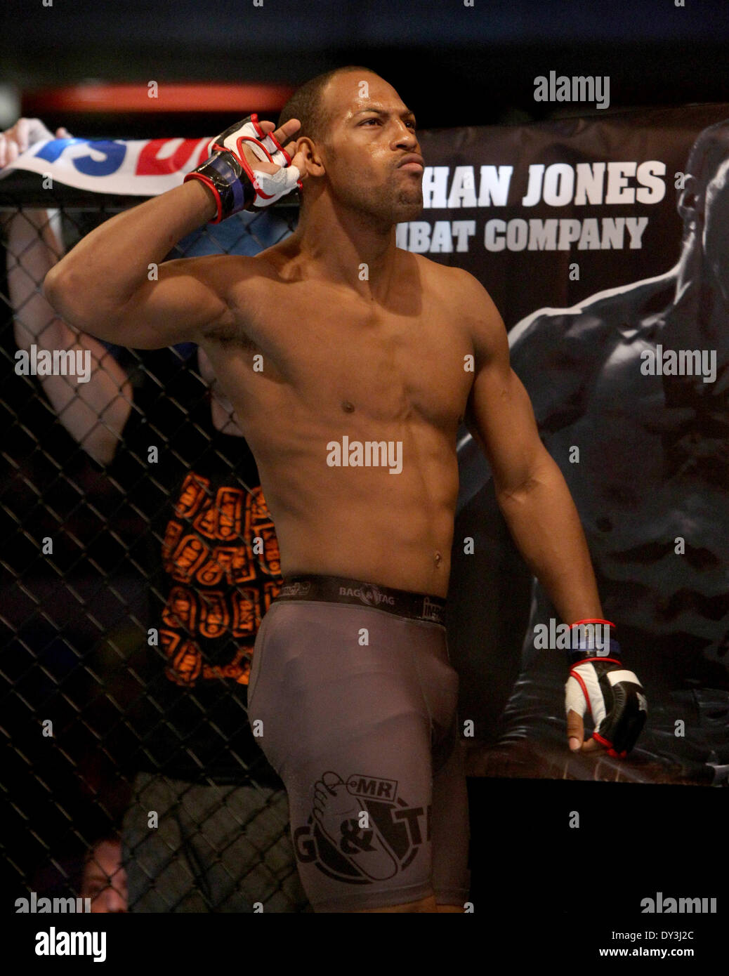London, UK. 05th Apr, 2014. Nathan Jones prepares for action during ...