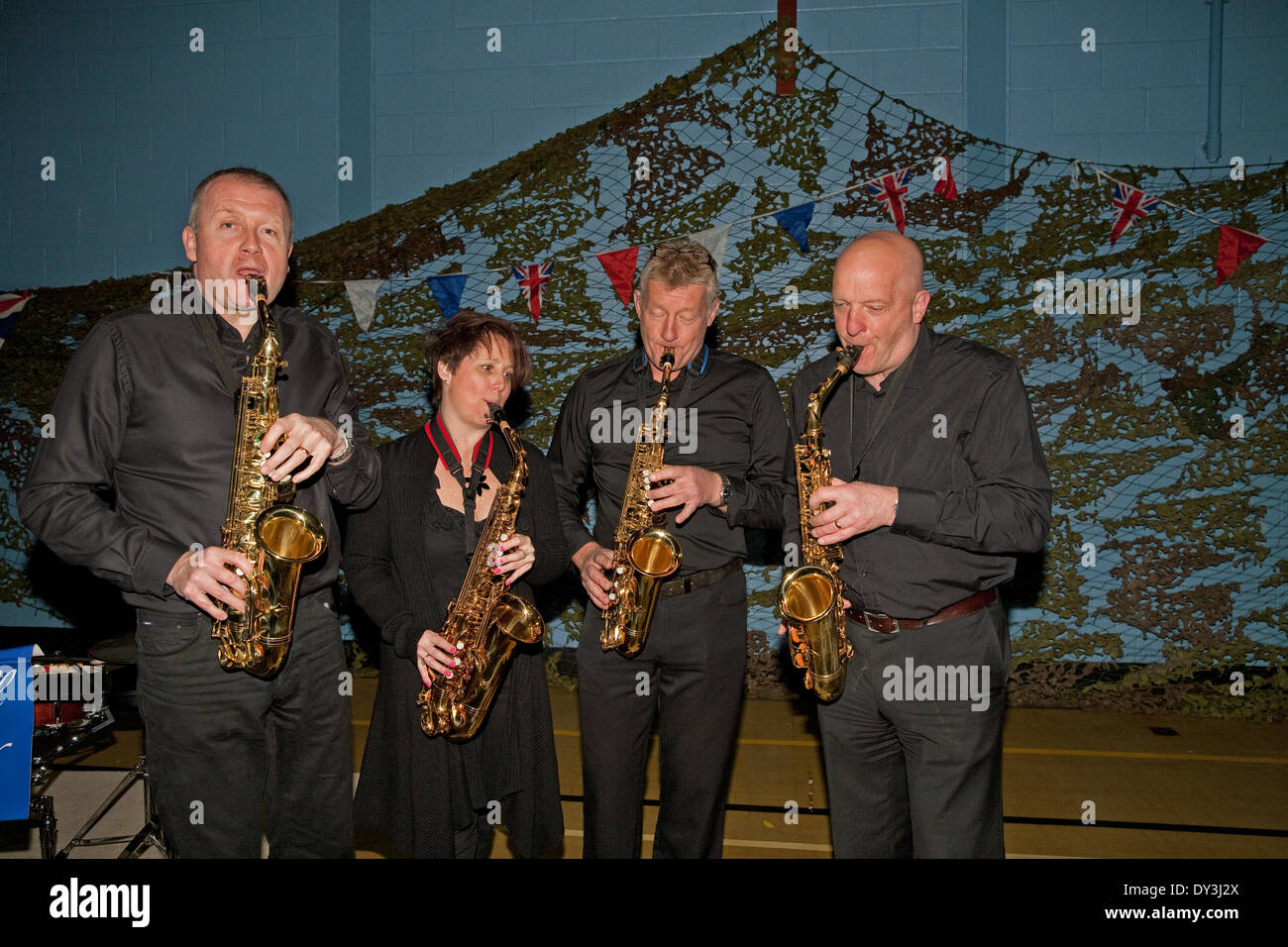 Biggin Hill, UK. 5th April 2014. Saxophone players from the Biggin Hill ...
