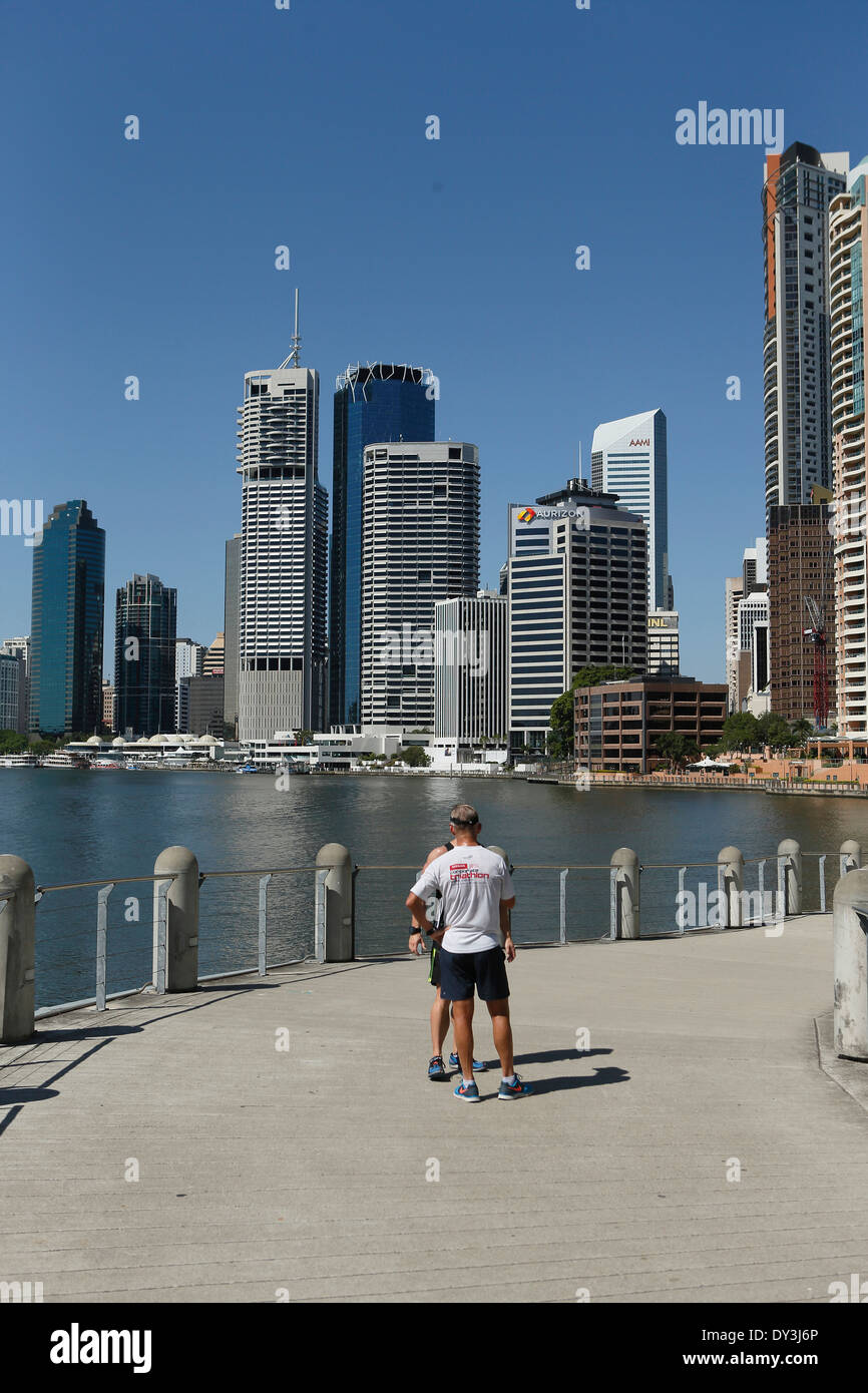 Brisbane River and skyline,Brisbane,Queensland,Australia Stock Photo ...