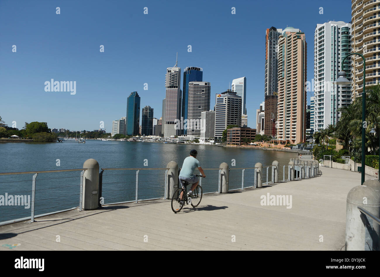 Brisbane River and skyline,Brisbane,Queensland,Australia Stock Photo ...