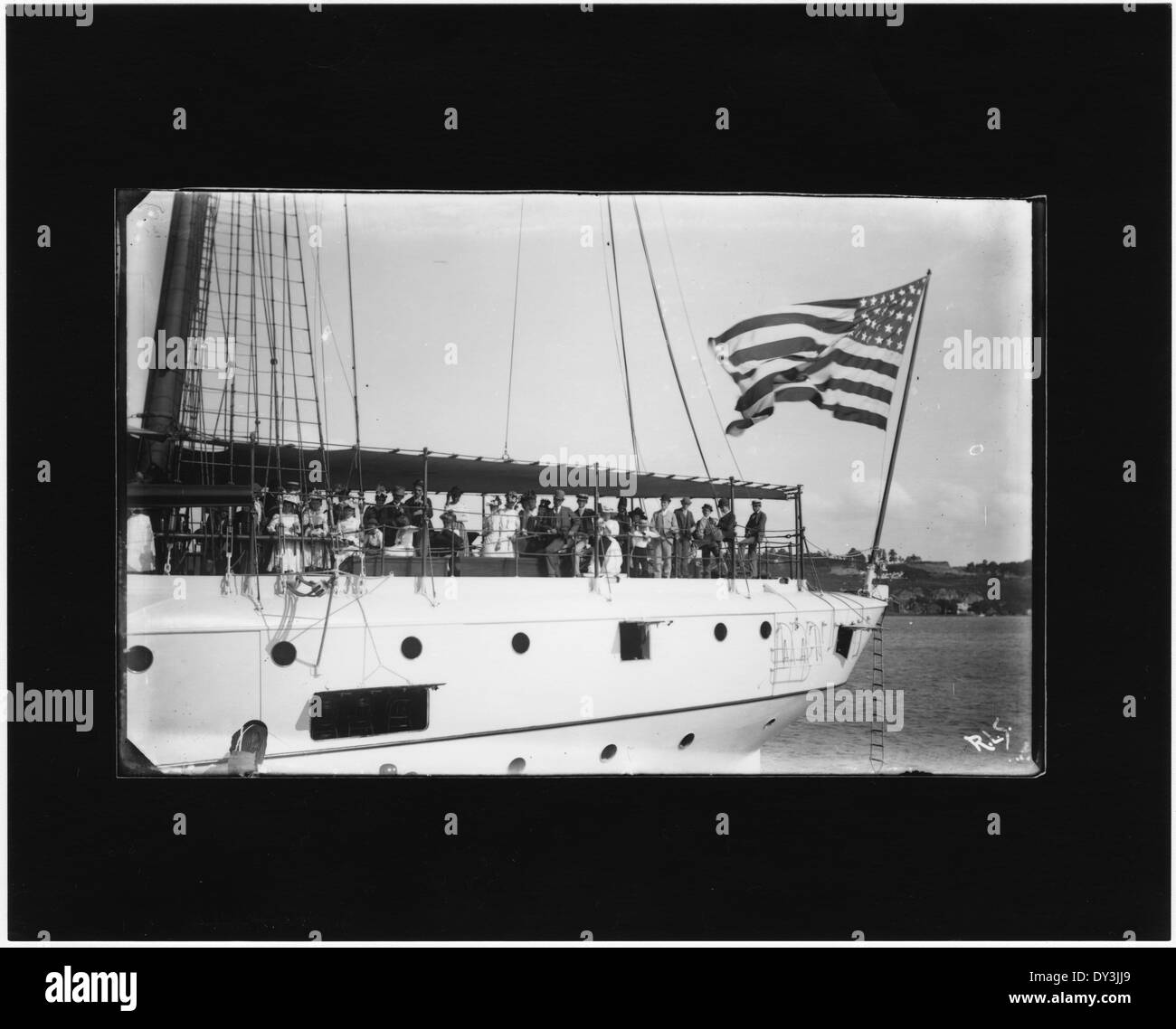 The U.S.S. Concord, a U.S. Navy gunboat, is depicted in this image ...