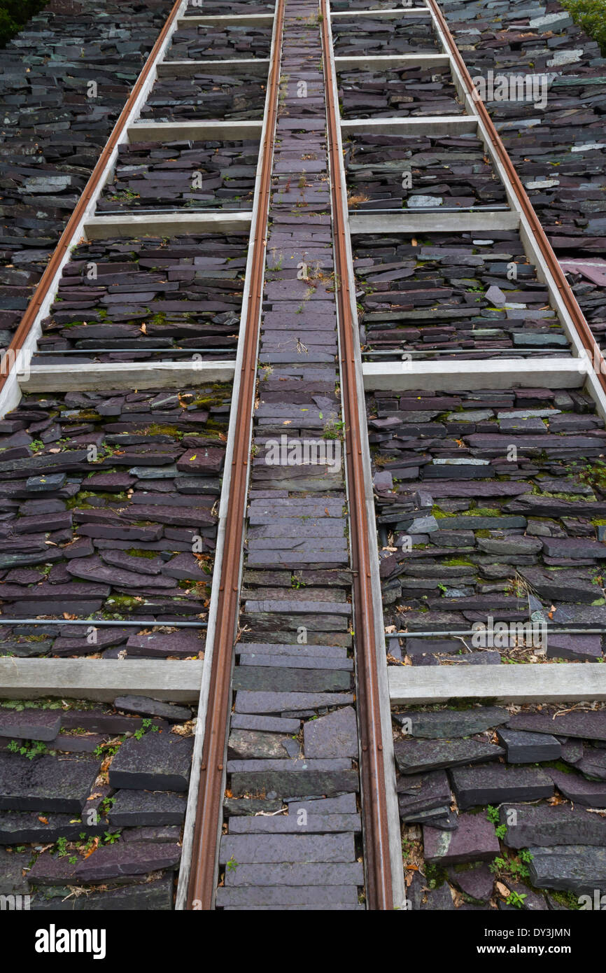 Restored gravity incline, with trucks mounted on rails. Originally for ...