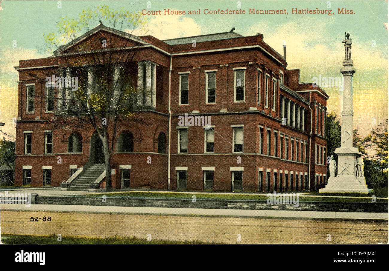 This photograph features the courthouse and Confederate monument in ...