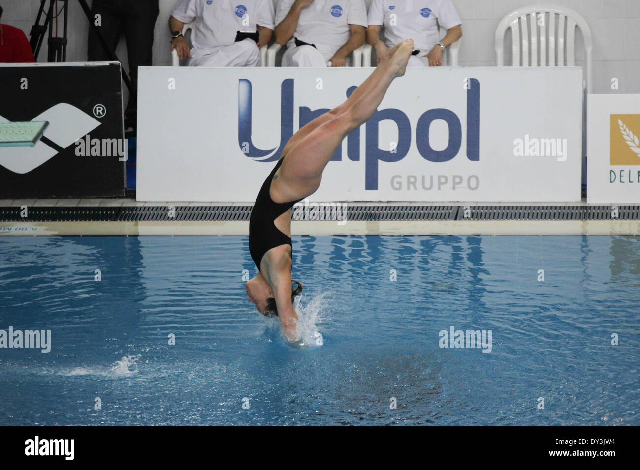 TURIN, ITALY - APRIL 5: Maria Elisabetta Marconi dives on the 1m ...