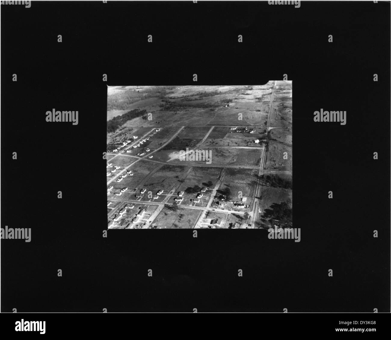 An aerial photograph taken in 1950, showcasing a broad overview of a ...