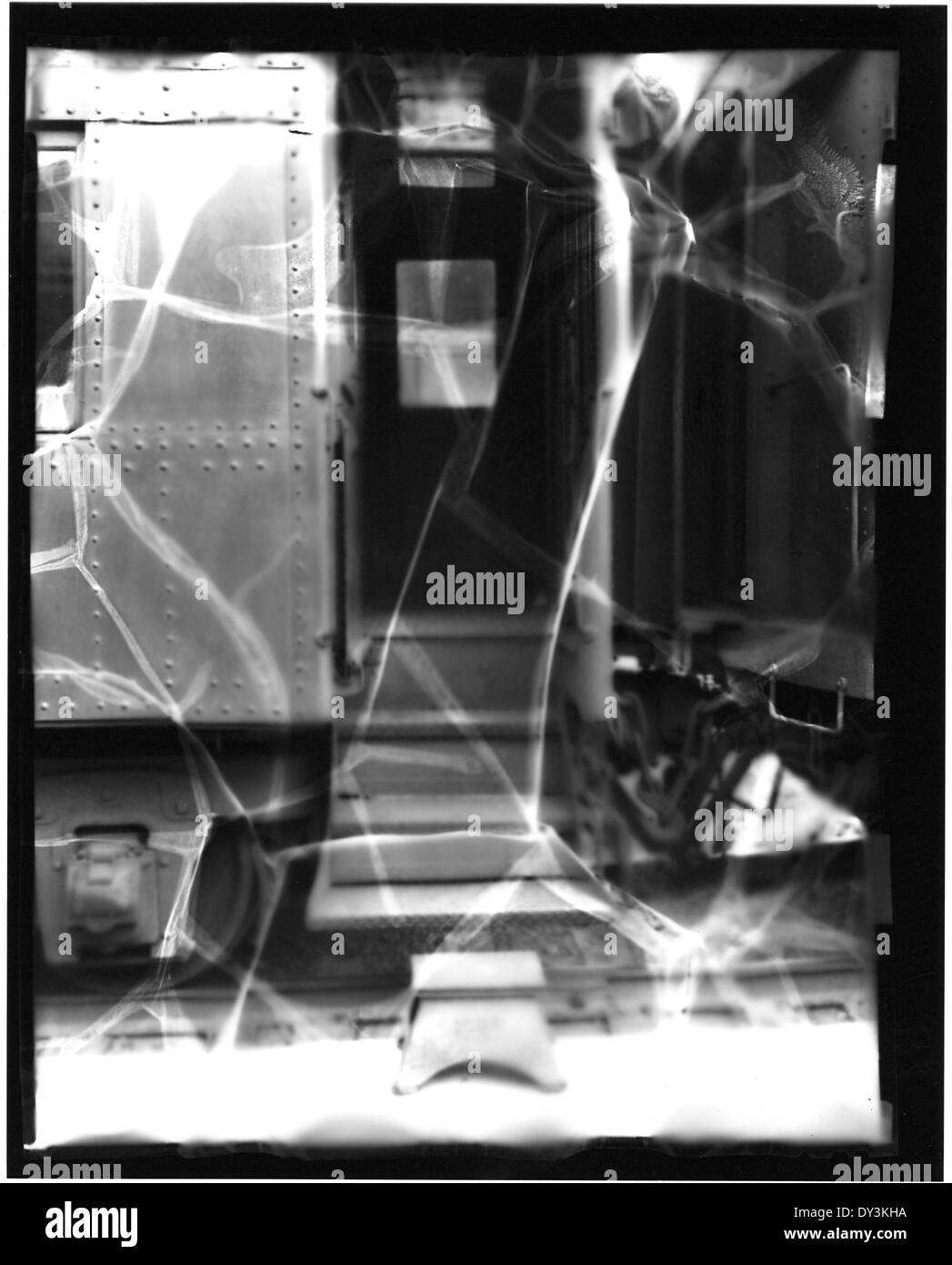 This image features a railroad passenger car, reflecting the ...