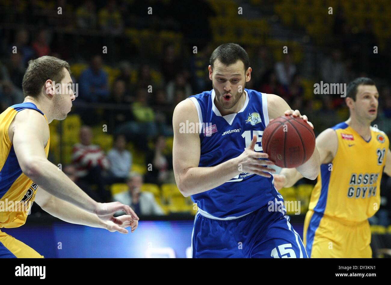 Gdynia, Poland 5th, April 2014 Polish Basketball Extraleague Asseco ...