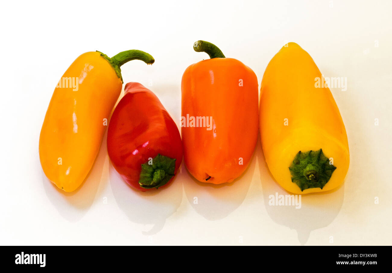 Photo of small sweet peppers isolated on white background Stock Photo ...