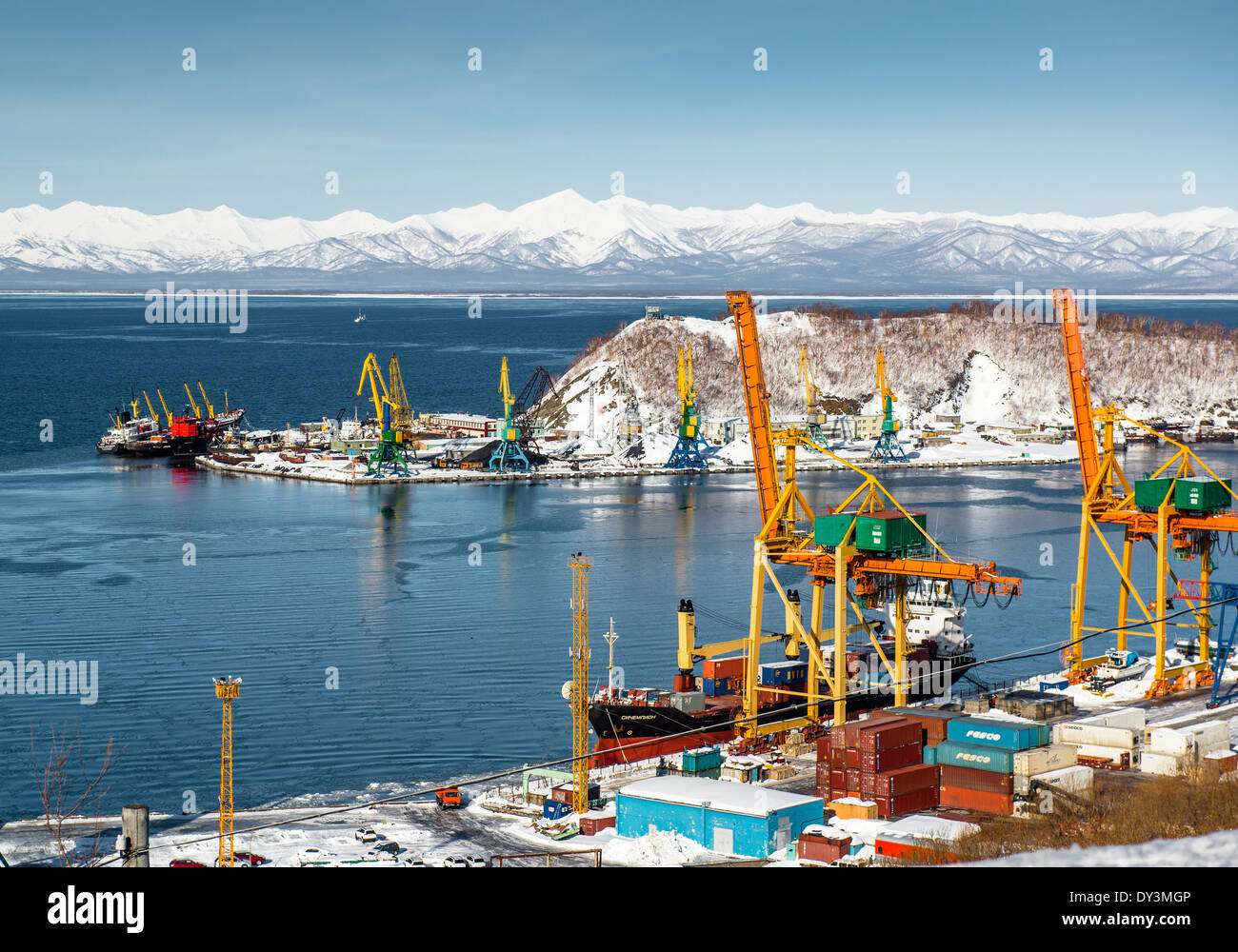View of Avacha Bay port Stock Photo - Alamy