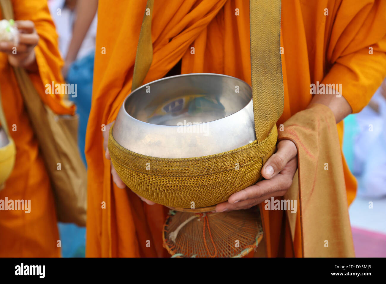 Buddhist monk's alms bowl, thailand Stock Photo - Alamy