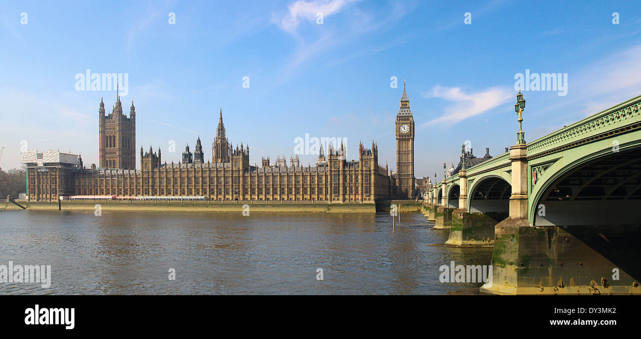 Panoramic view of the Palace of Westminster and Big Ben Stock Photo - Alamy
