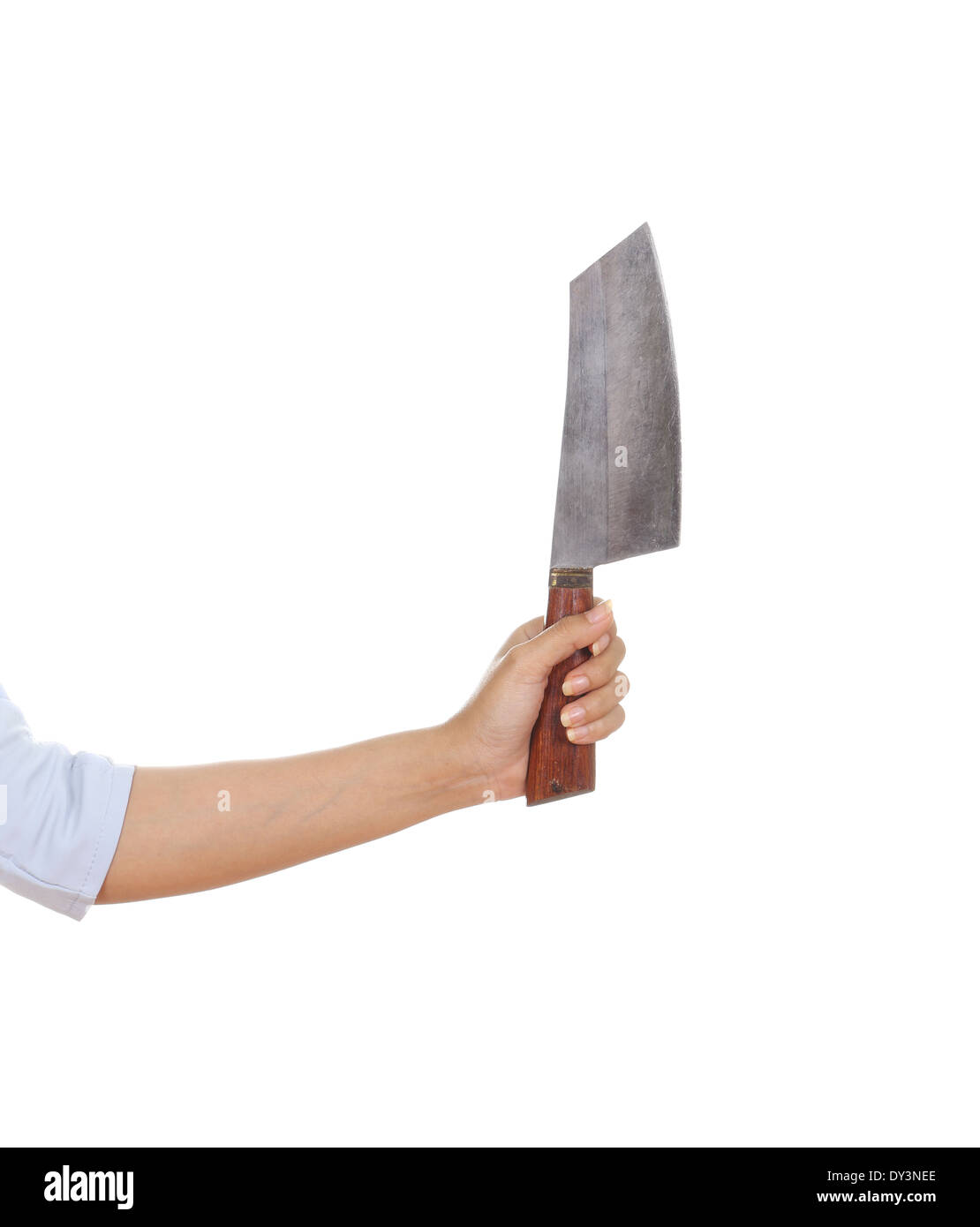 knife in a hand isolated on white background Stock Photo - Alamy