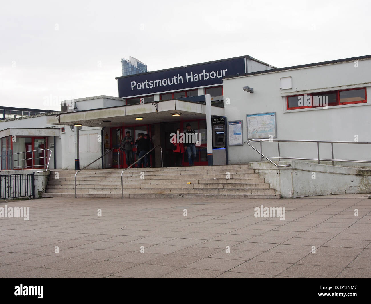 The exterior of Portsmouth Harbour Station, Hampshire, England Stock ...