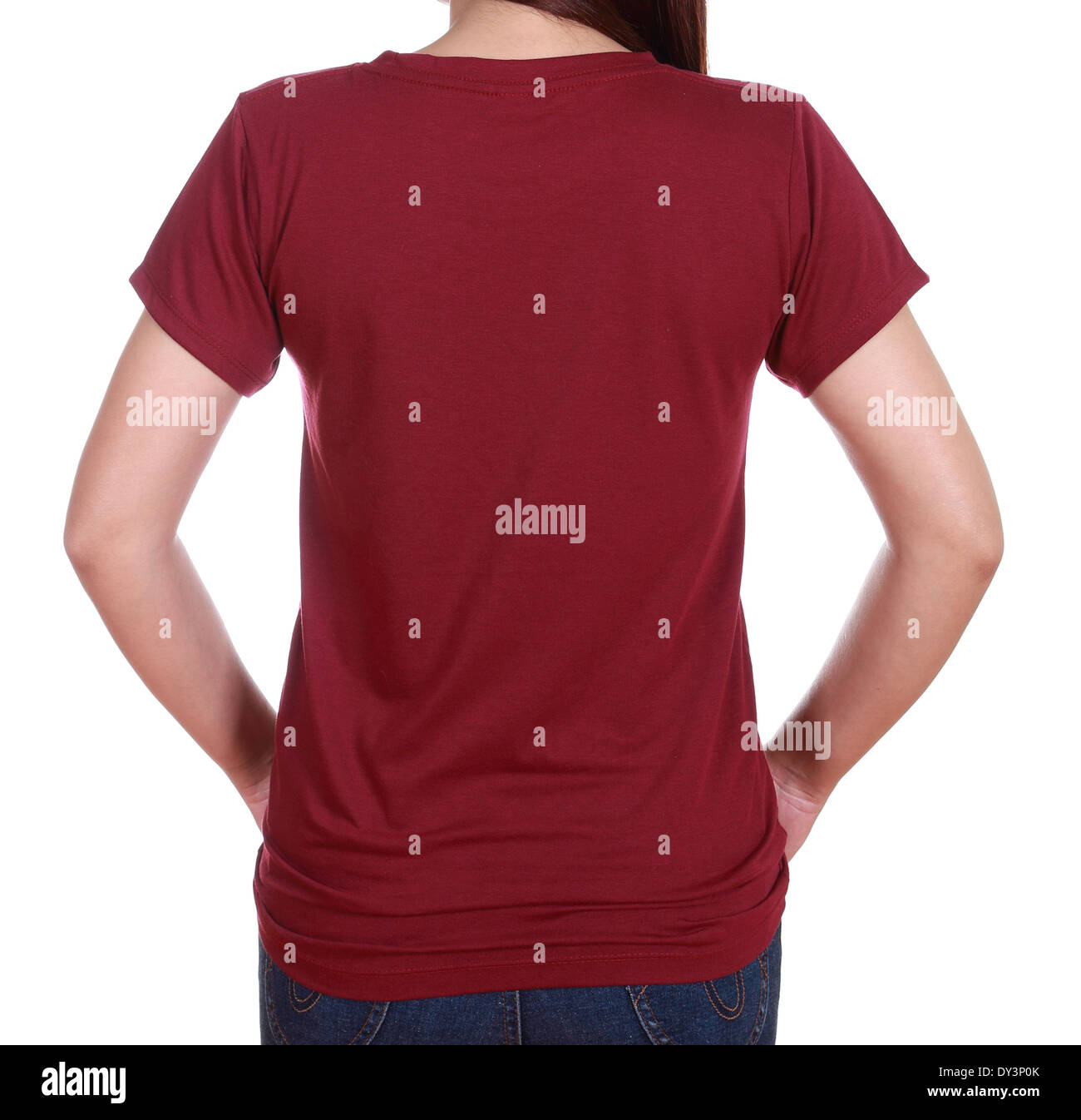 Female blank red t shirt back hi-res stock photography and images - Alamy