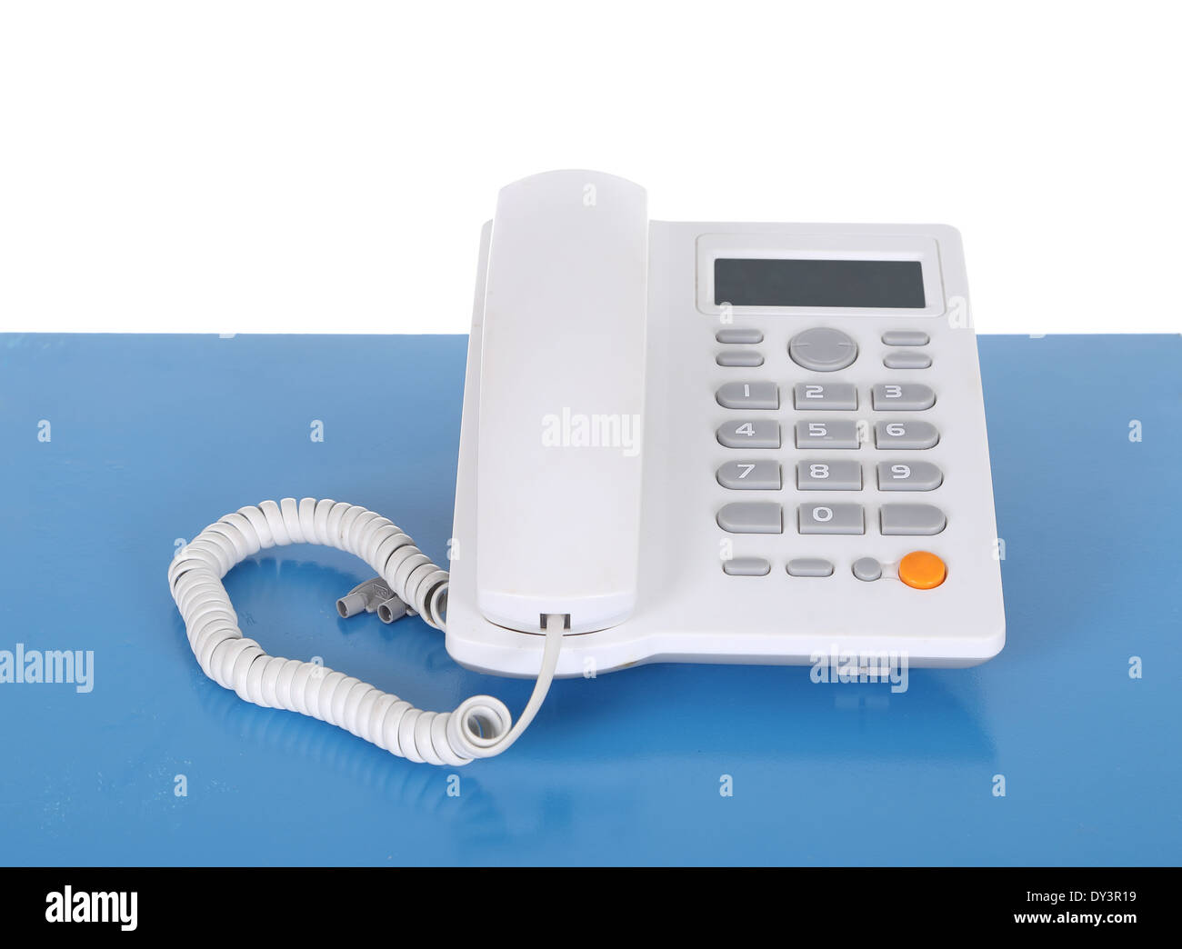 telephone on a table isolated on white backgjround Stock Photo - Alamy