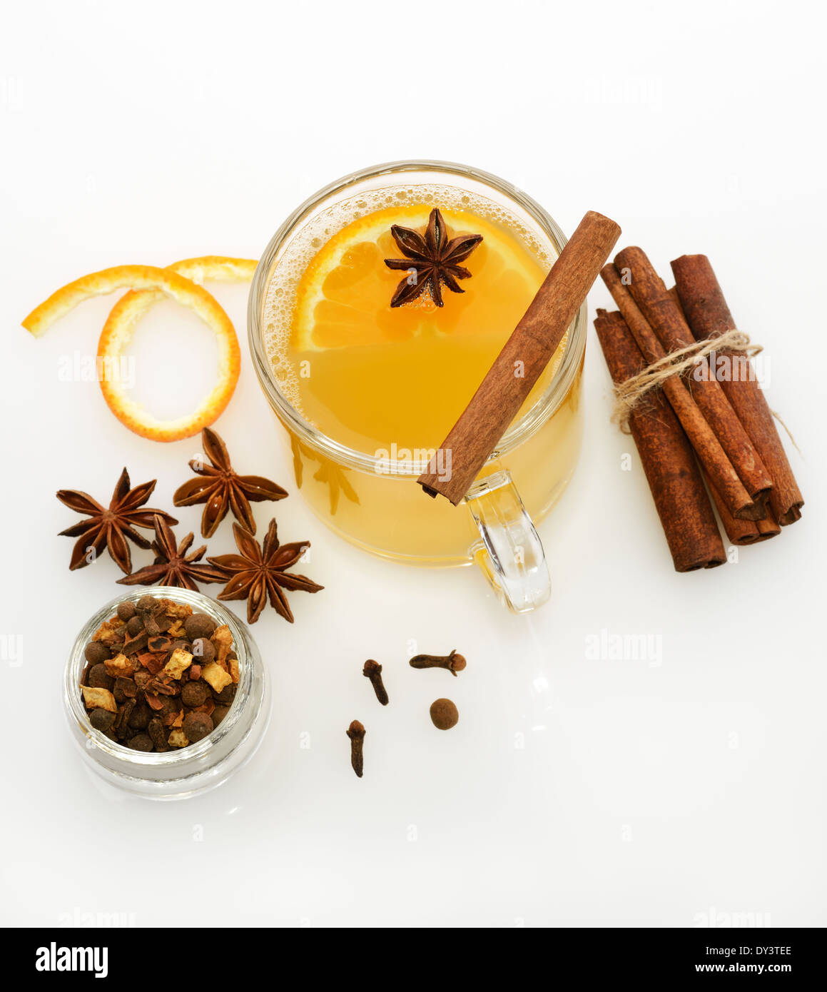 Hot Apple Cider With Spices Stock Photo - Alamy