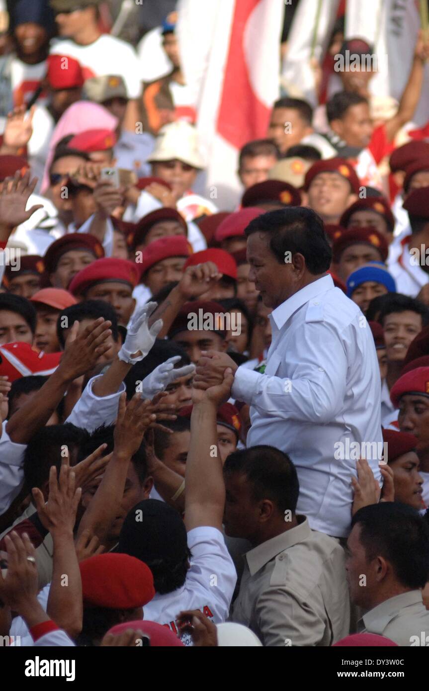 Surabaya, Indonesia. 5th Apr, 2014. APRIL 5: Prabowo Subianto ...