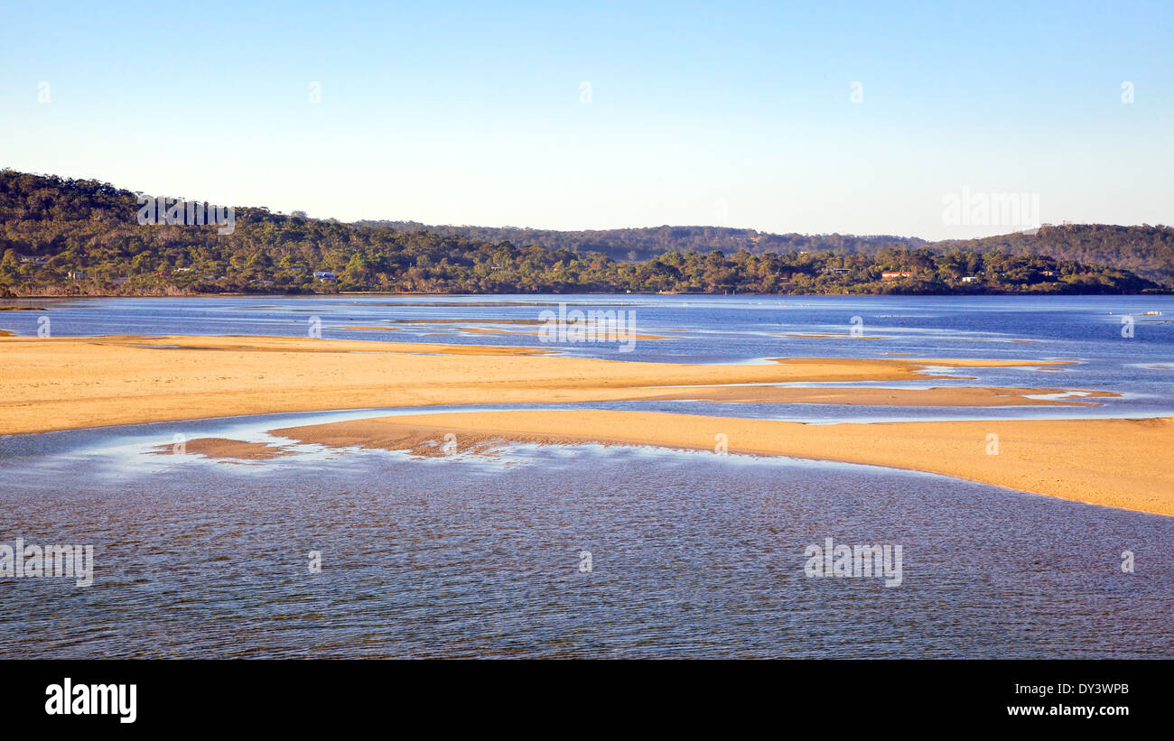 Late afternoon on the sand flats of Wilson Inlet in the coastal town of ...
