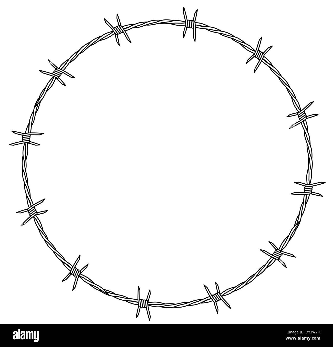 A section of barbed wire fencing isolated on a white background Stock ...