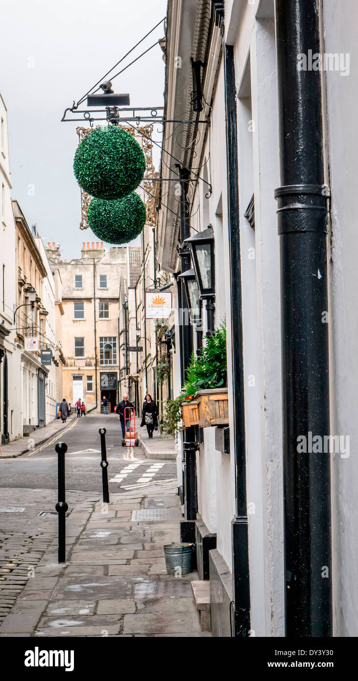 View of traditional shop fronts in Queen Street in the beautiful ...