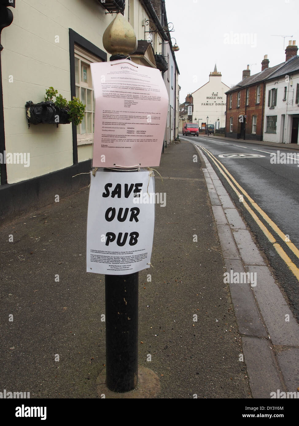 Save our pub signs in the Village of Brading on the Isle of Wight Stock ...