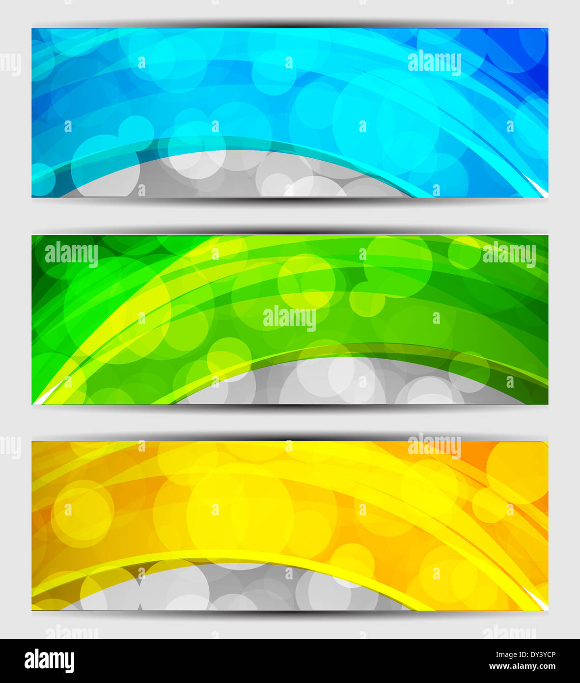 Set of bright banners with color circle Stock Photo - Alamy