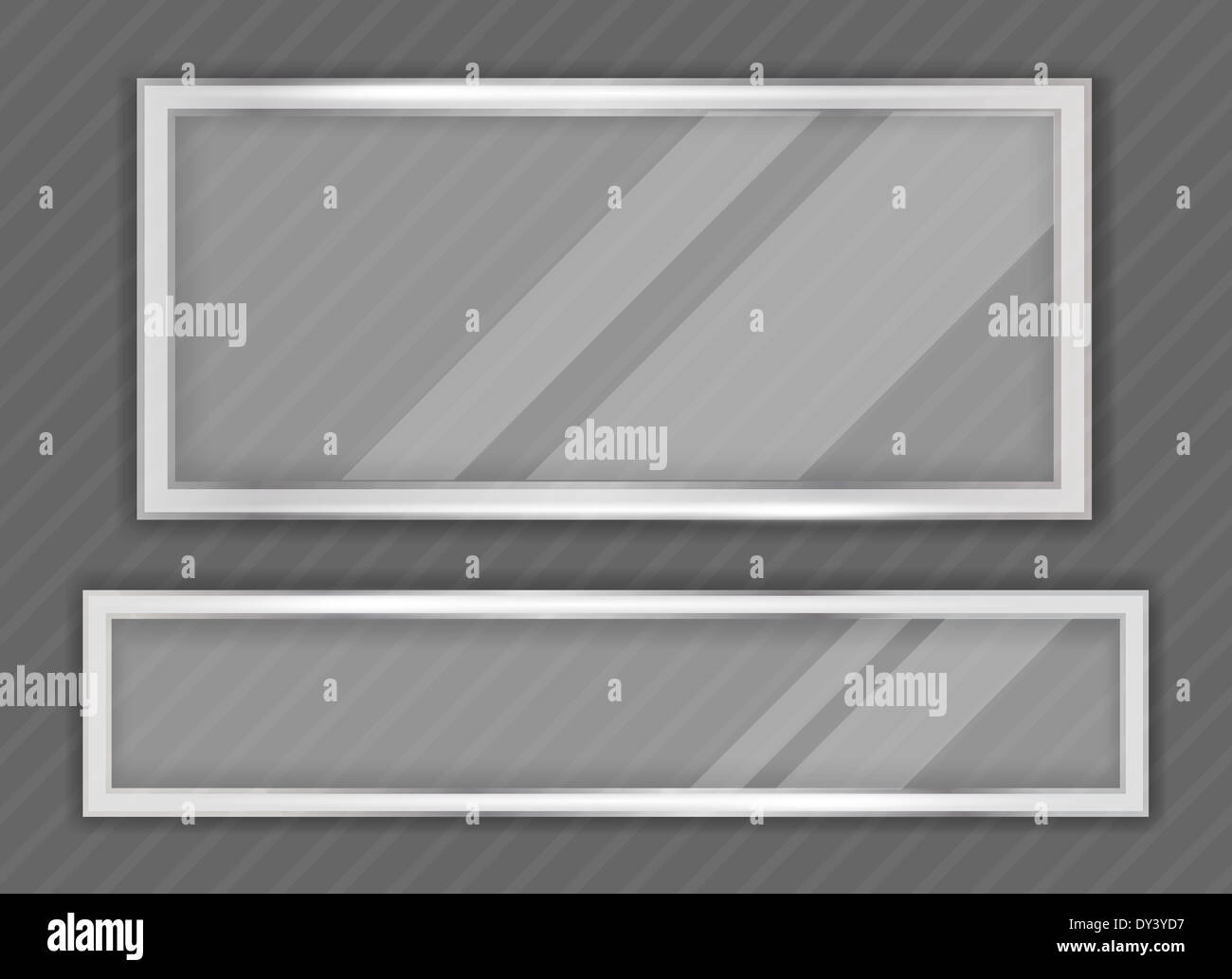Bright grey background with two transparent frame Stock Photo - Alamy