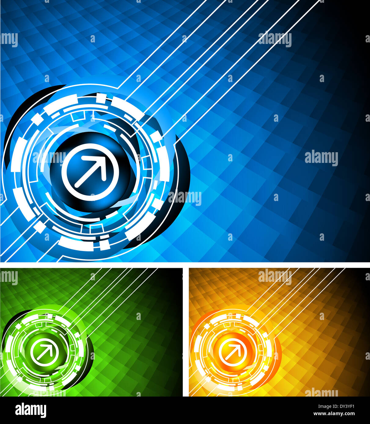 Set of bright tech background with arrow Stock Photo - Alamy