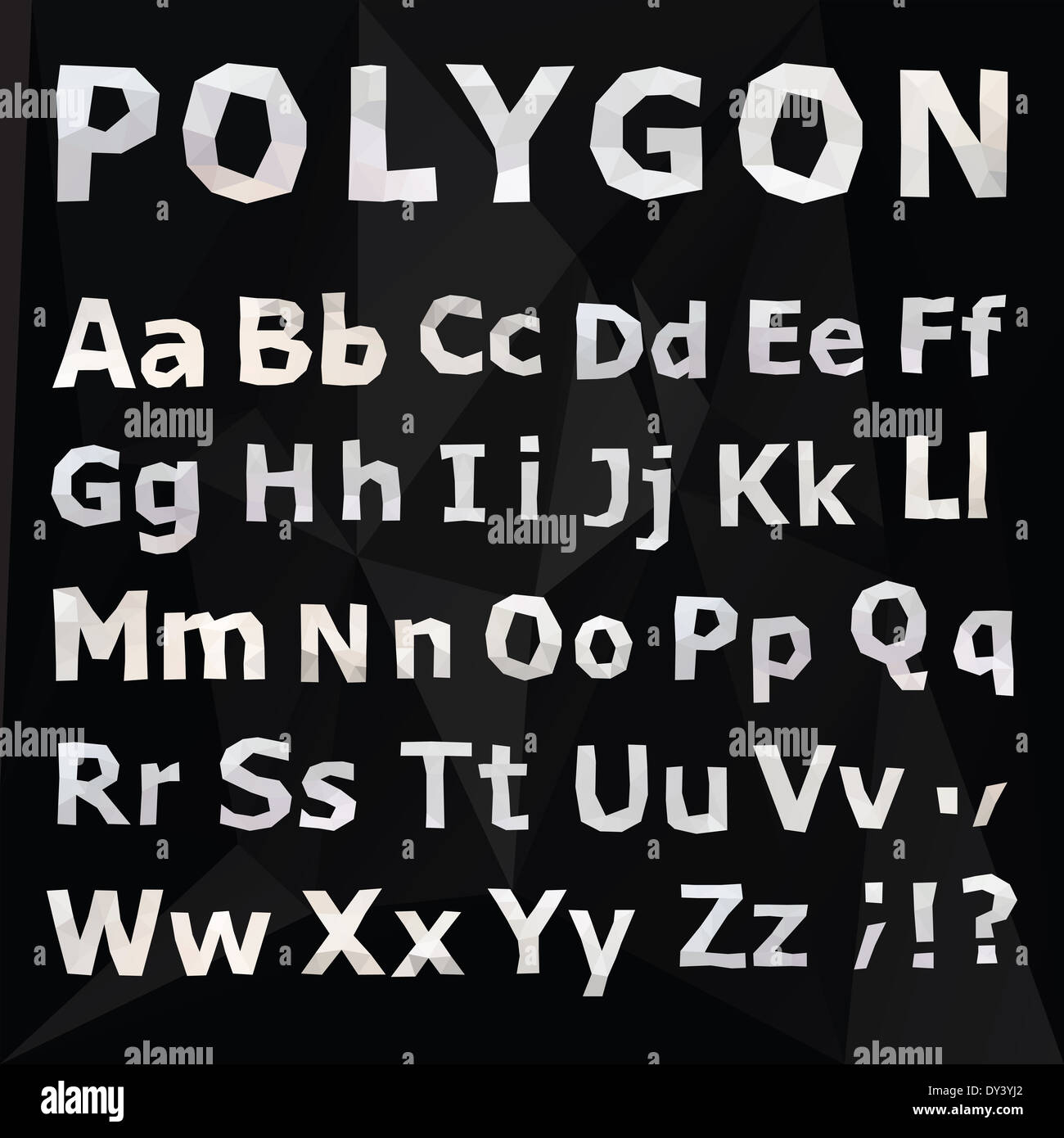 Alphabet. Polygonal font set. Geometrical style. Vector illustration ...