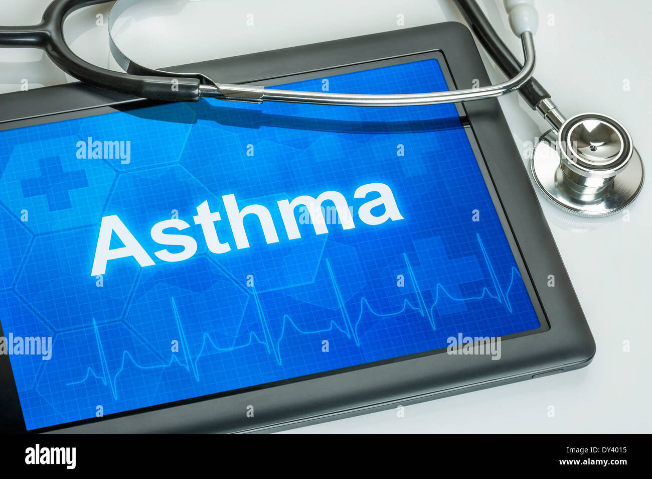 Tablet with the diagnosis asthma on the display Stock Photo - Alamy
