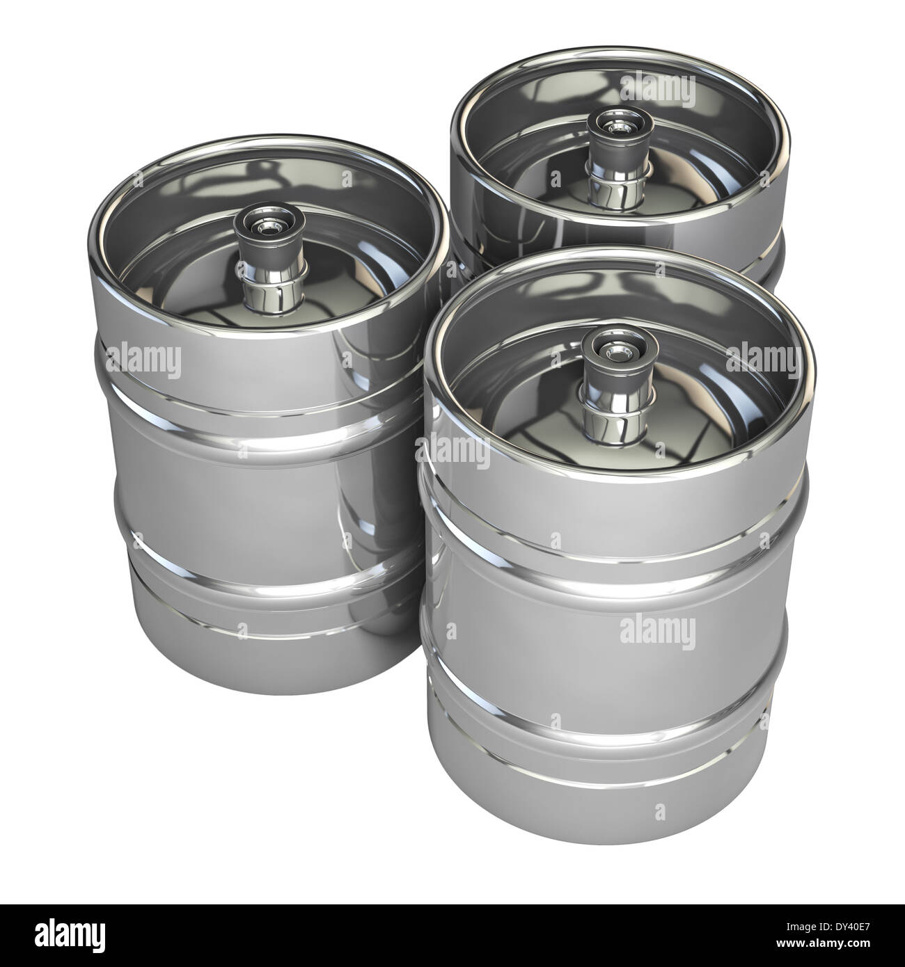 Metal beer kegs - isolated on white background Stock Photo - Alamy