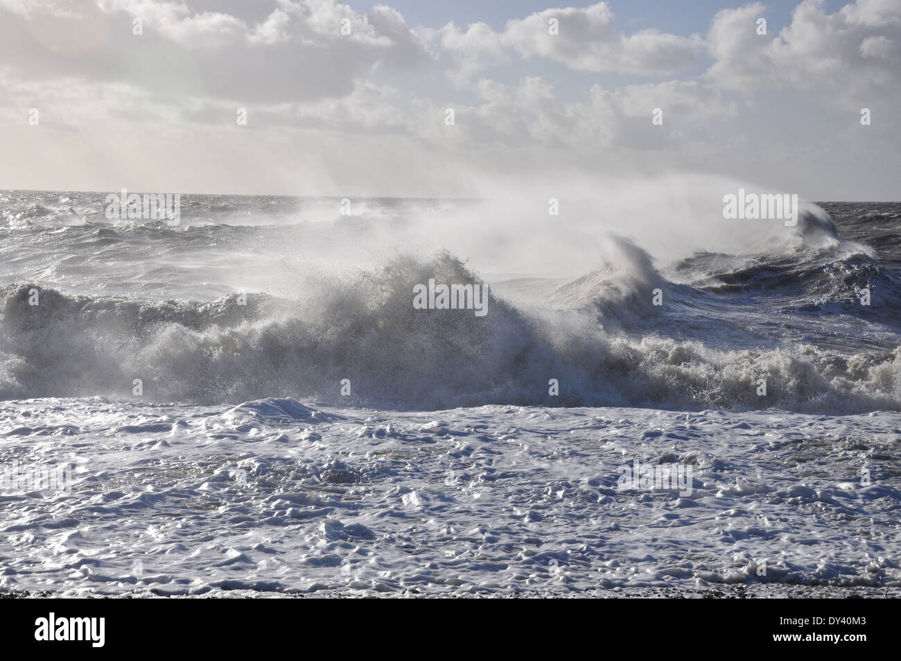 waves crashing and stormy sea in English Channel Stock Photo - Alamy