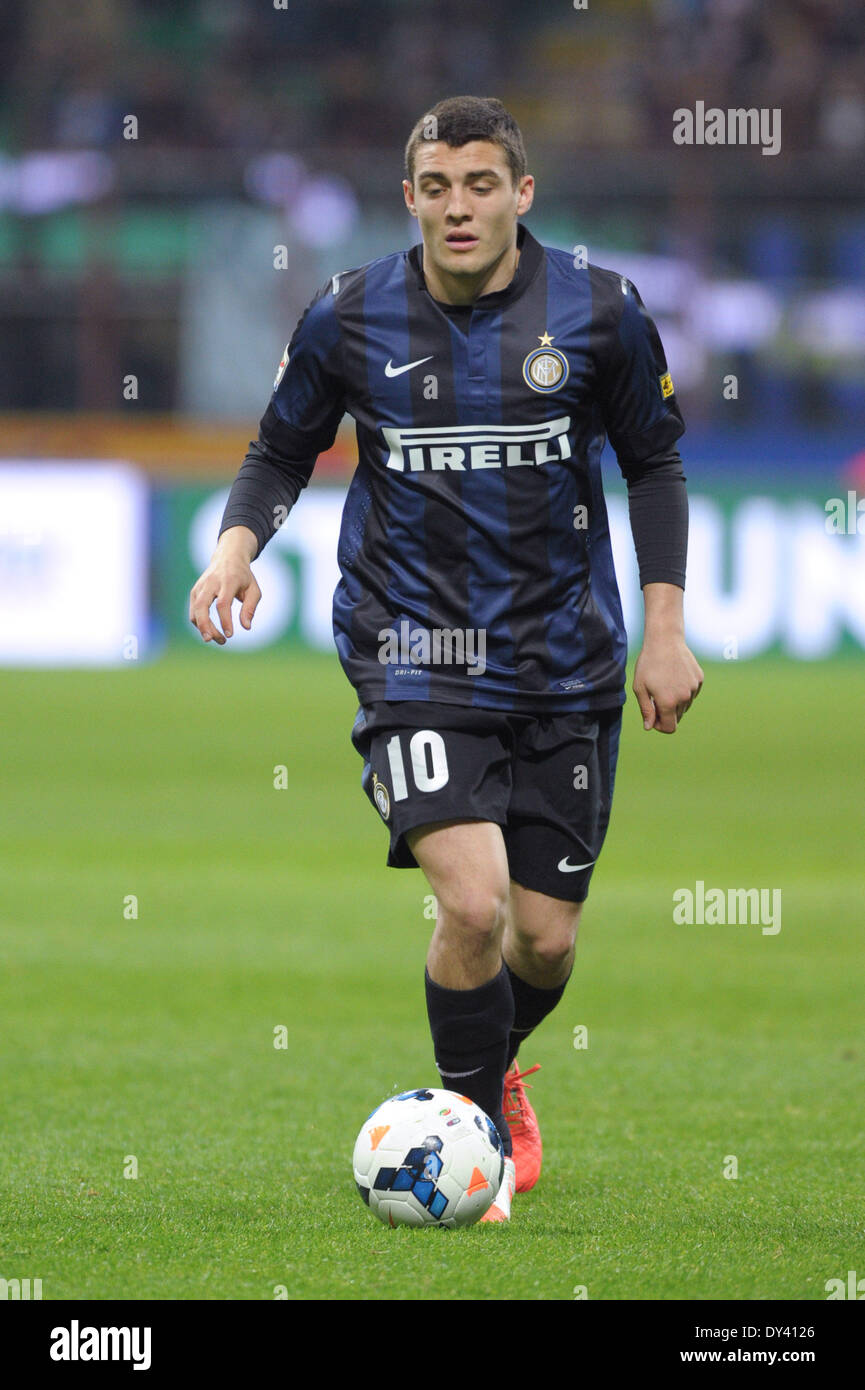 Milan, Italy. 5th Apr, 2014. Mateo Kovacic (Inter) during the Serie ...