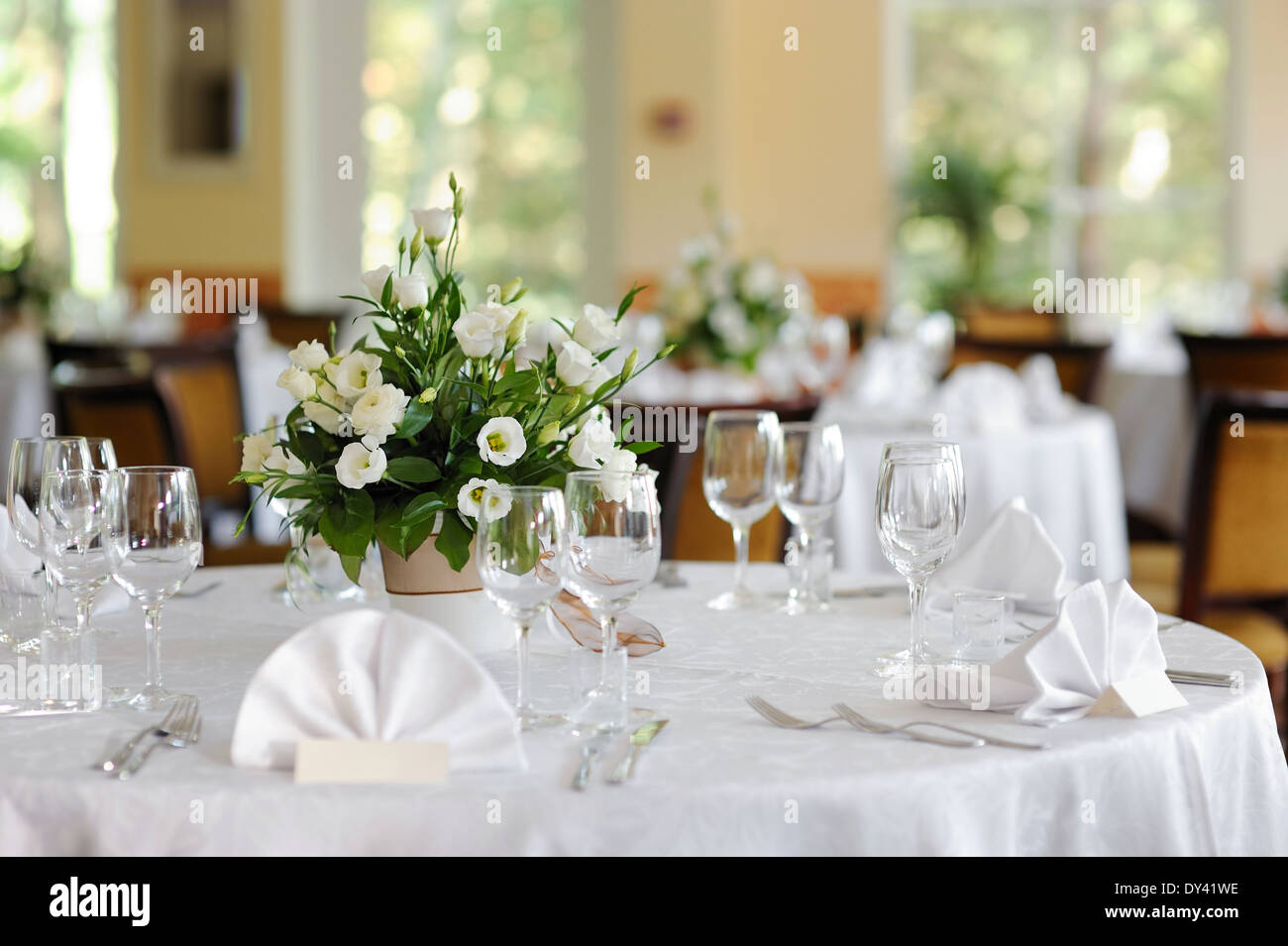 Table set for an event party or wedding reception Stock Photo - Alamy