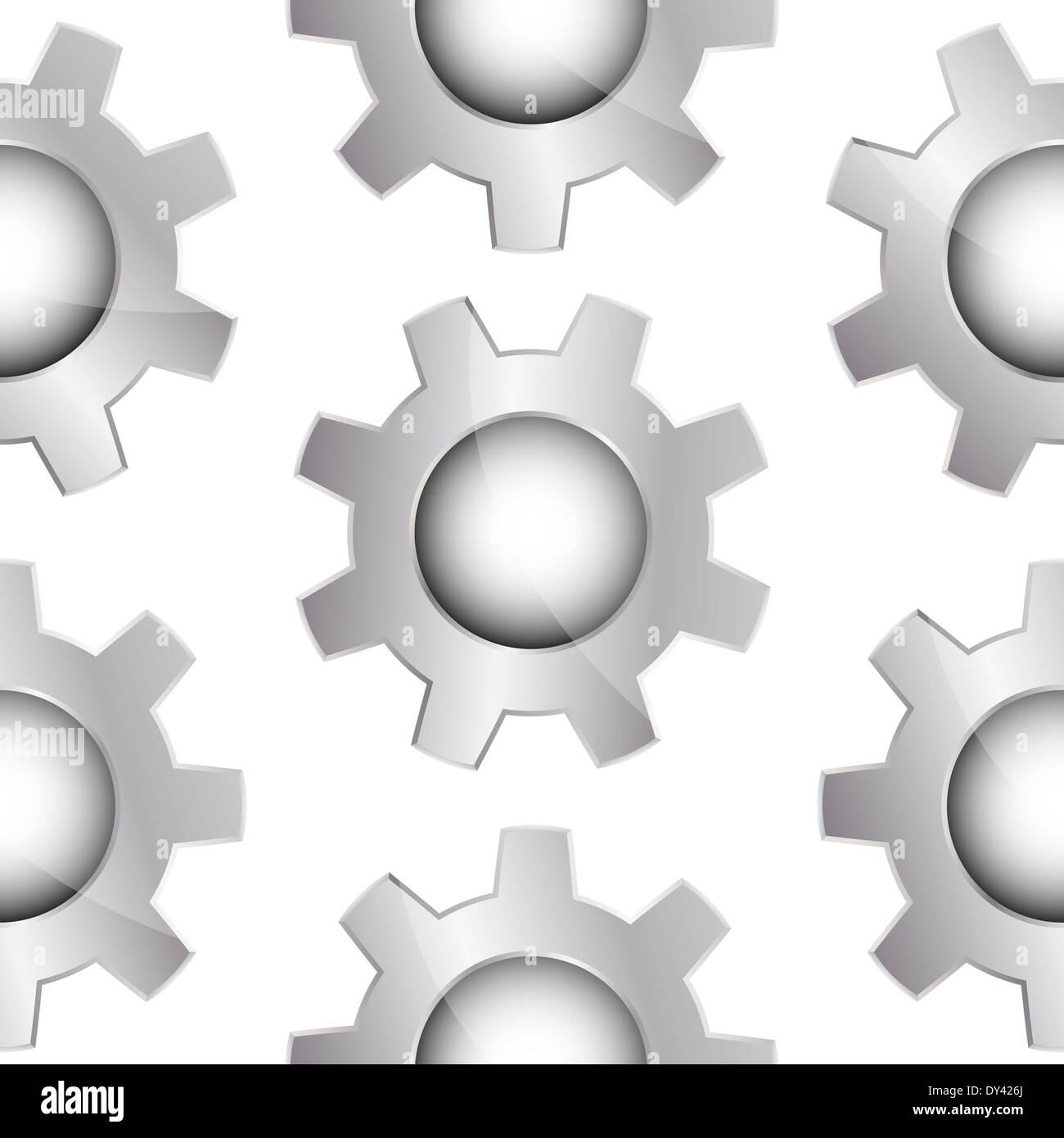 Bright grey seamless background with metal gears Stock Photo - Alamy