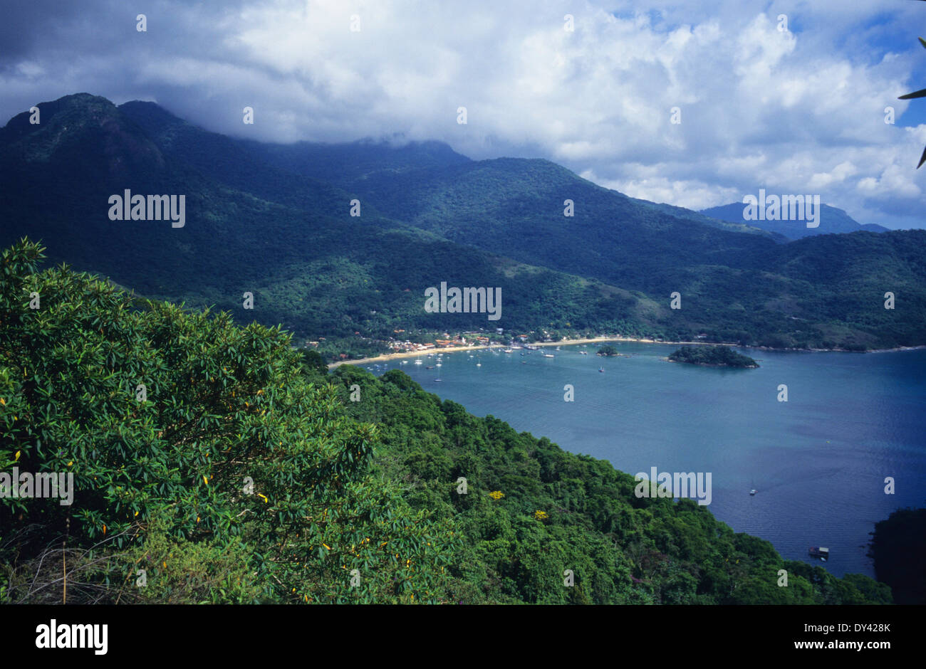 Ilha Grande, Atlantic coast island, temperate rainforest. Angra dos ...