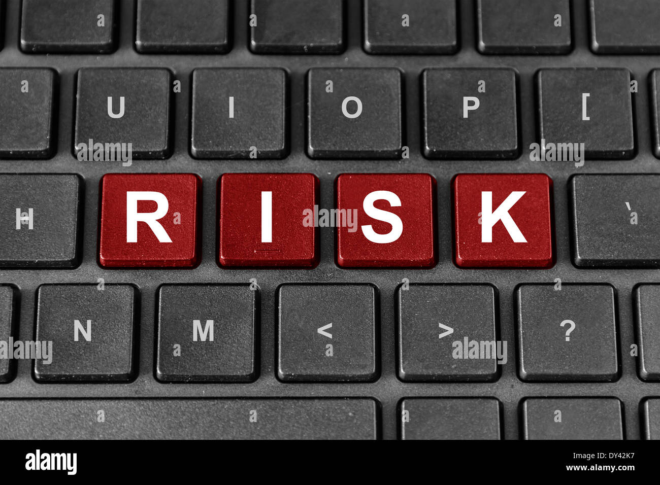 Risk red word on keyboard, business financial concept Stock Photo - Alamy