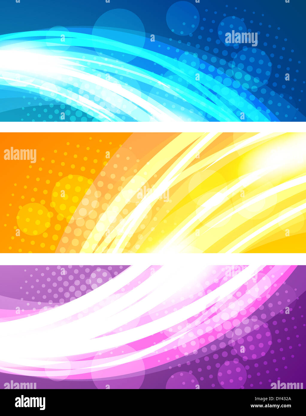 Colorful set of bright banner with circles Stock Photo - Alamy