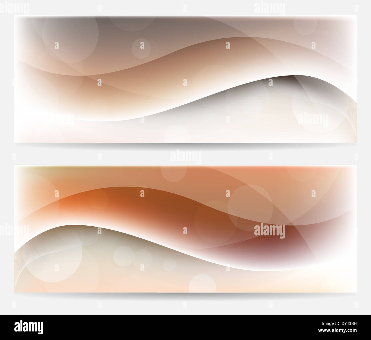 Bright brown wavy banners with circles Stock Photo - Alamy