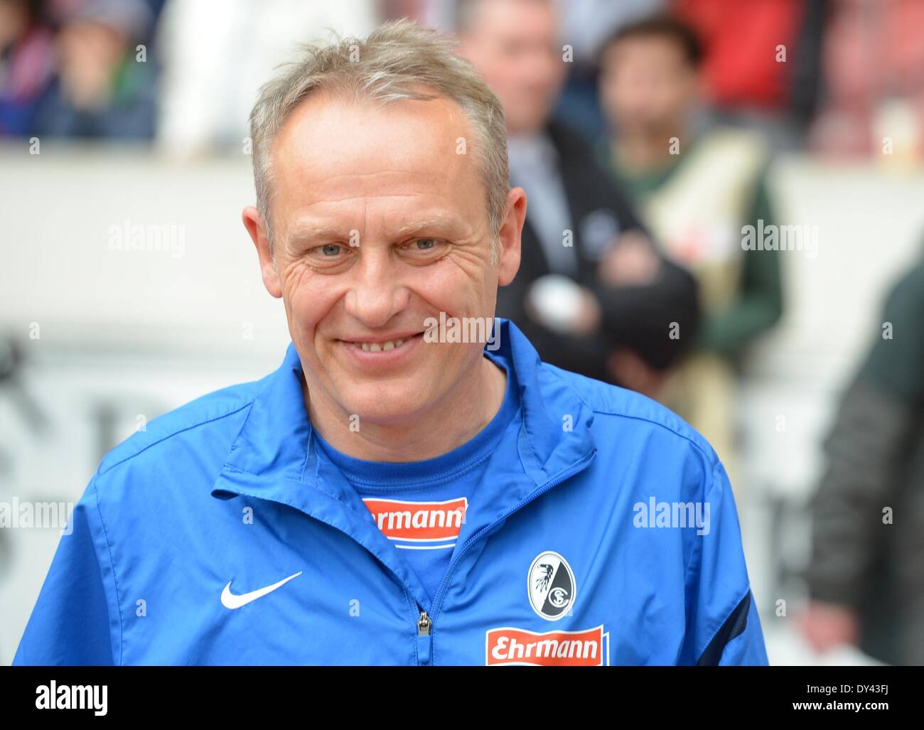 Stuttgart, Germany. 05th Apr, 2014. Freiburg's coach Christian Streich ...