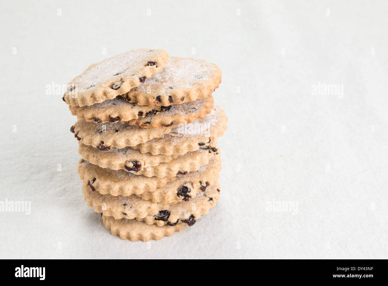Garibaldi fruit biscuits/cookies in stack with a pale background ( 8 of ...
