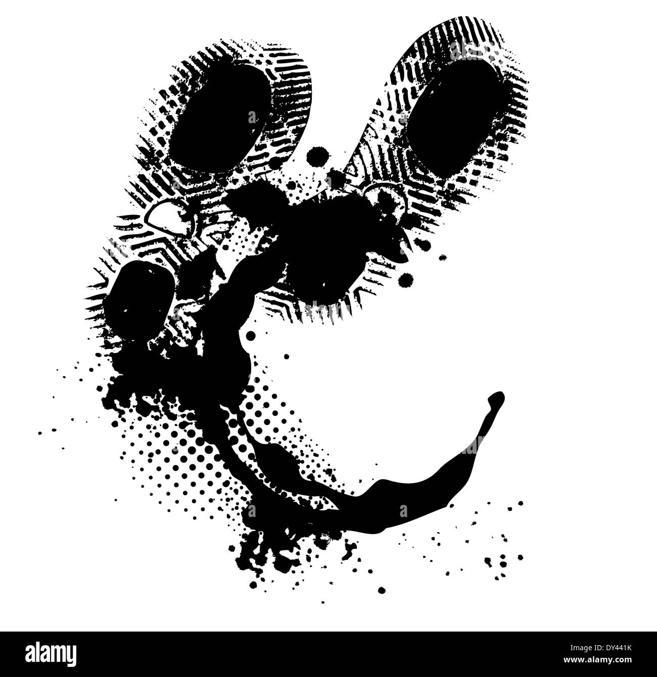 White grunge background with black ink footprint Stock Photo - Alamy