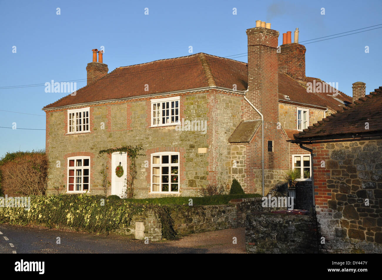 An old stone English country house in Pulborough, West Sussex, UK Stock ...