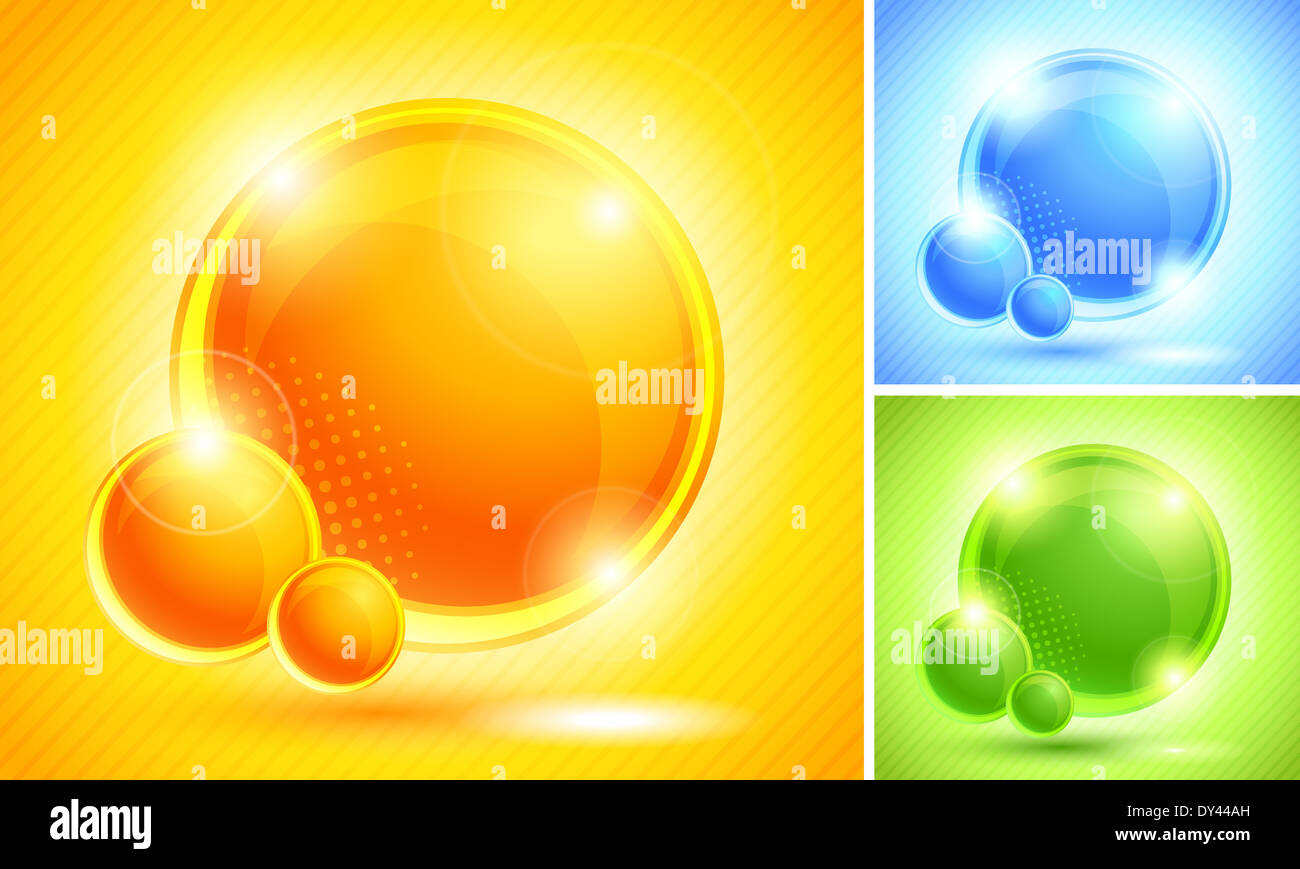 Set of bright background with color circles Stock Photo - Alamy