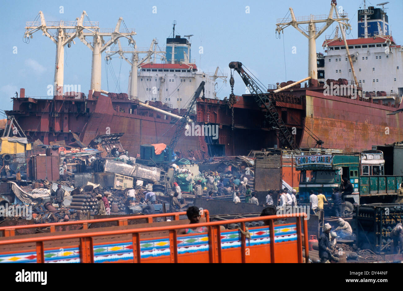 INDIA Mumbai, ship breaking yard in harbor area, cargo ships will be ...