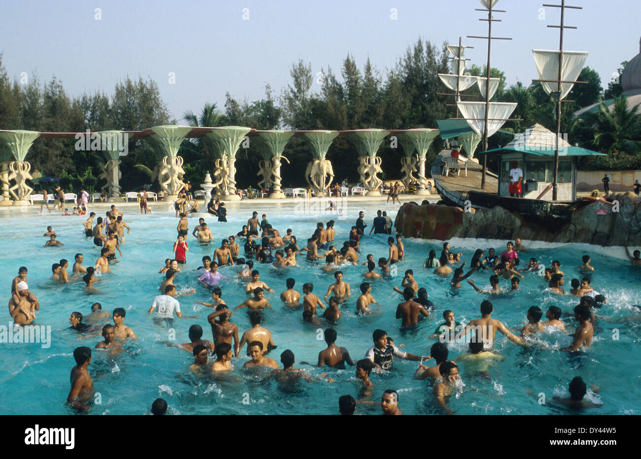 INDIA Mumbai Bombay, artificial water park WATER KINGDOM, swimming pool ...