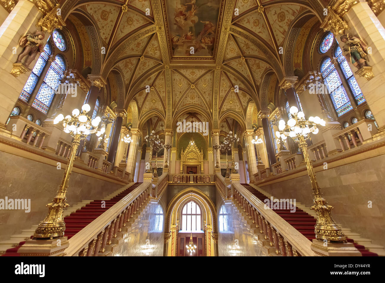 Interior of Hungarian Parliament Building in Budapest Stock Photo - Alamy