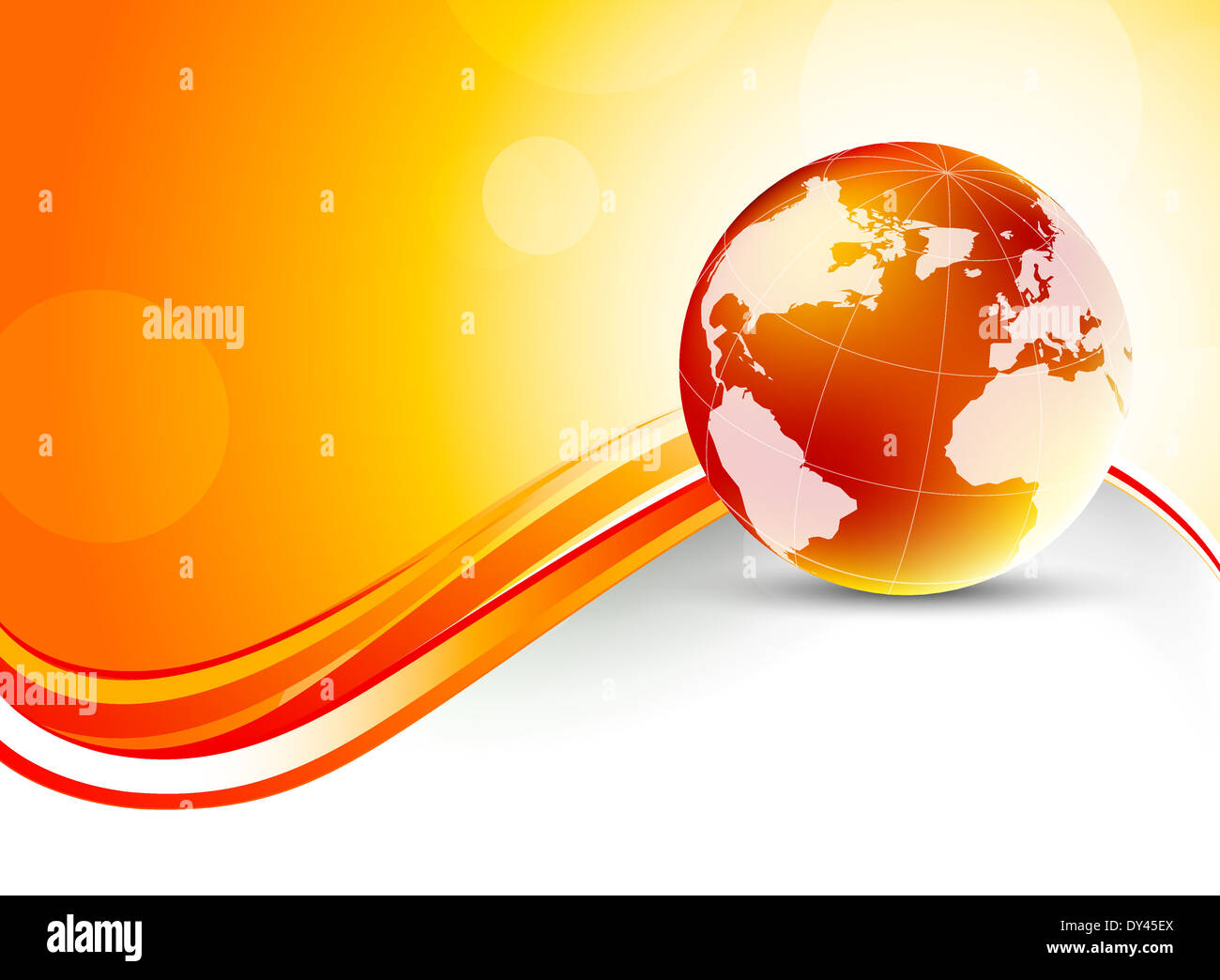 Orange background with globe Stock Photo - Alamy
