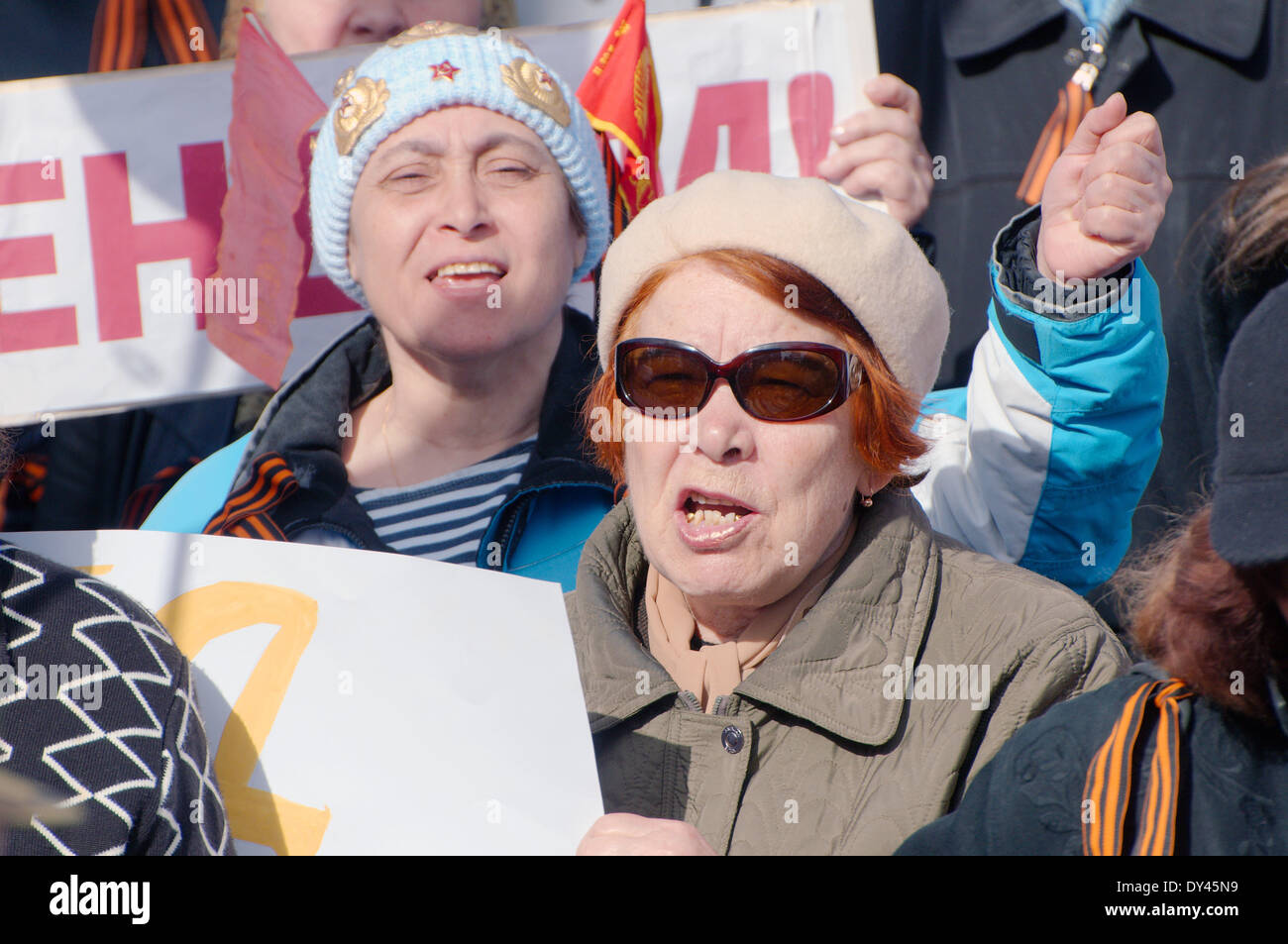 Odessa, Ukraine. 06th April, 2014. Protest meeting People's Assembly ...