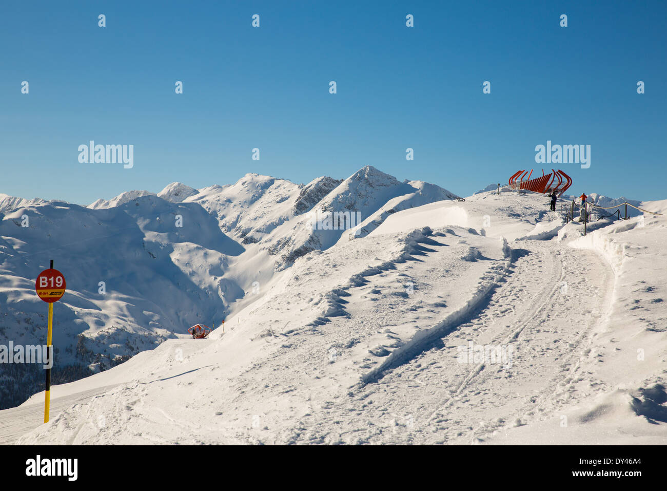 Ski resort Bad Gastein in winter snowy mountains, Austria, Land ...